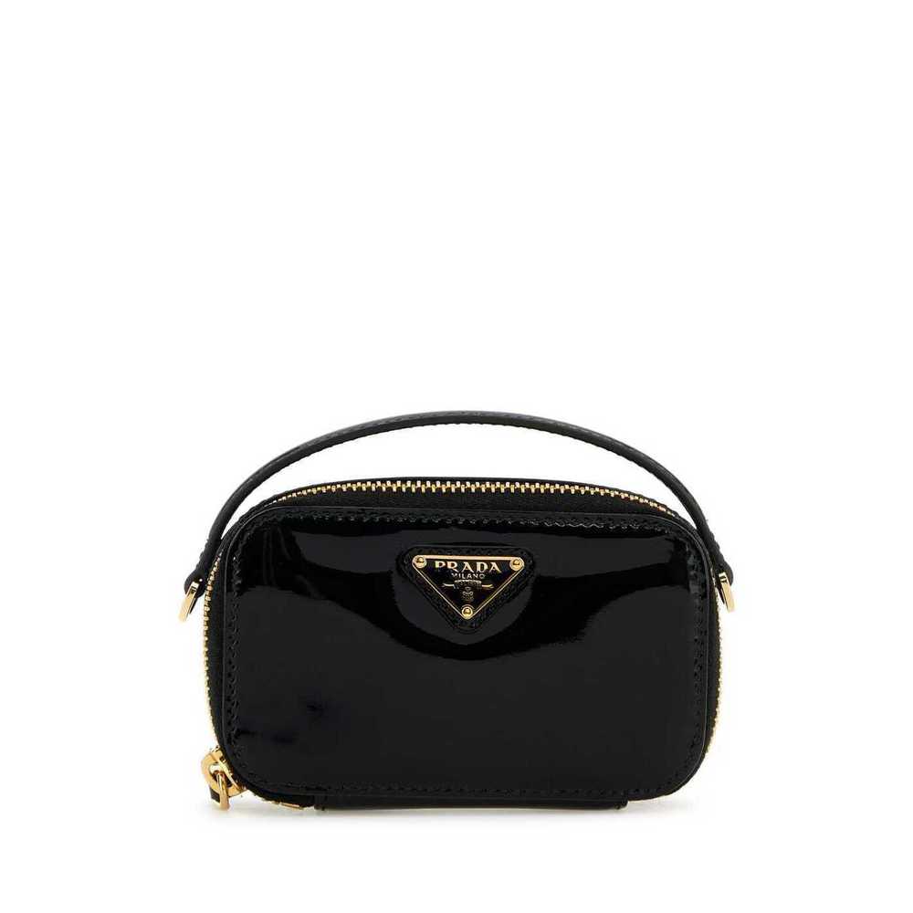 Prada Odette Patent Leather Crossbody Black - Gem